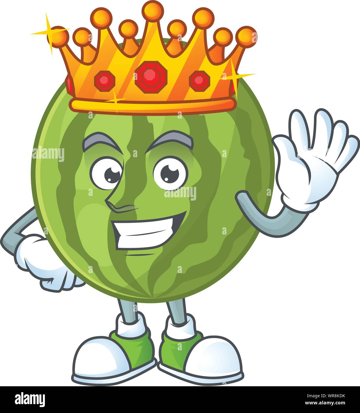 King watermelon character mascot for symbol healthy fruit Stock Vector ...