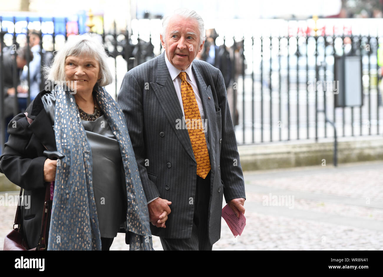 Lord David Steel and wife Judith arrive for a Service of Thanksgiving ...