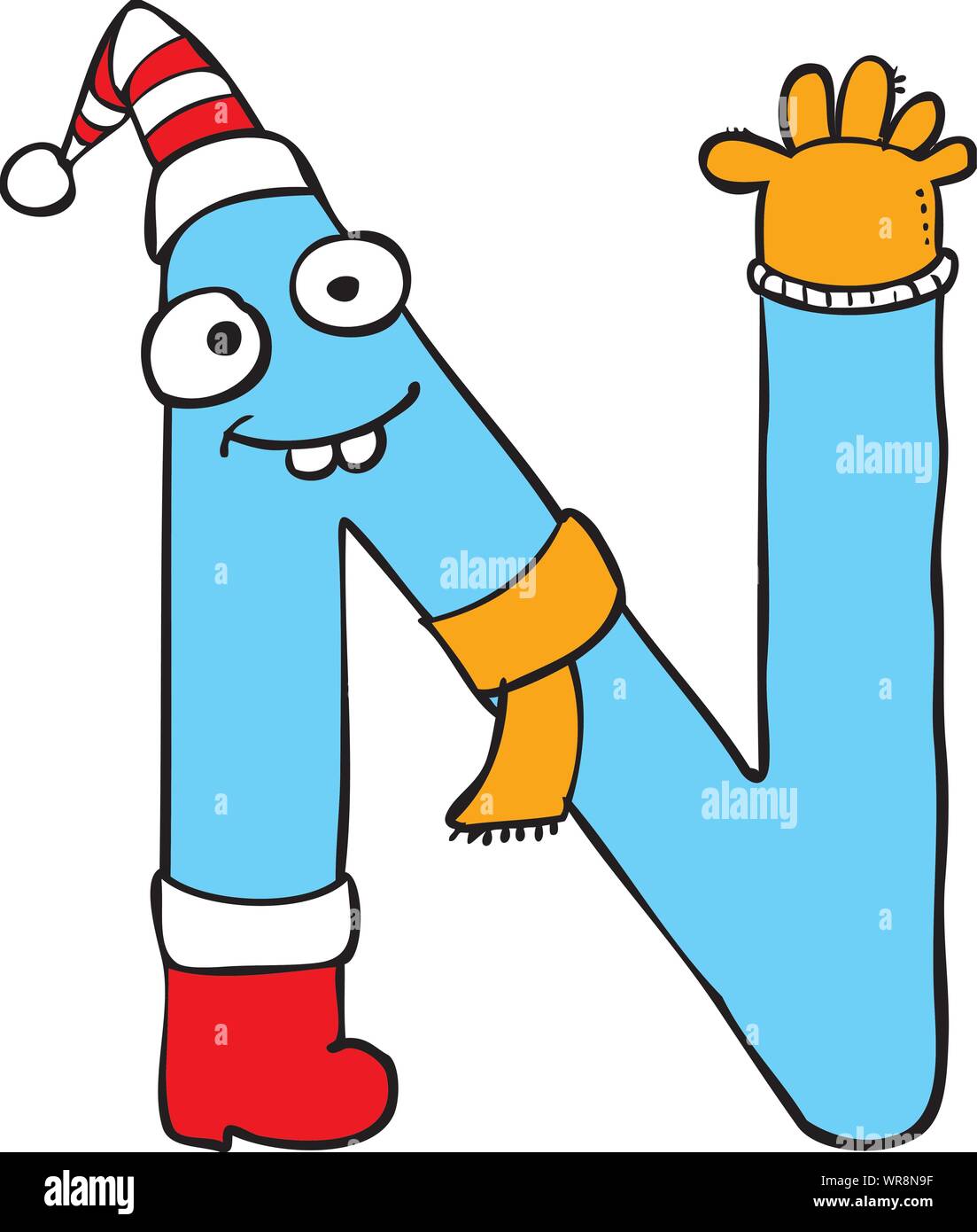 cartoon alphabet illustration christmas concept Stock Vector Image ...