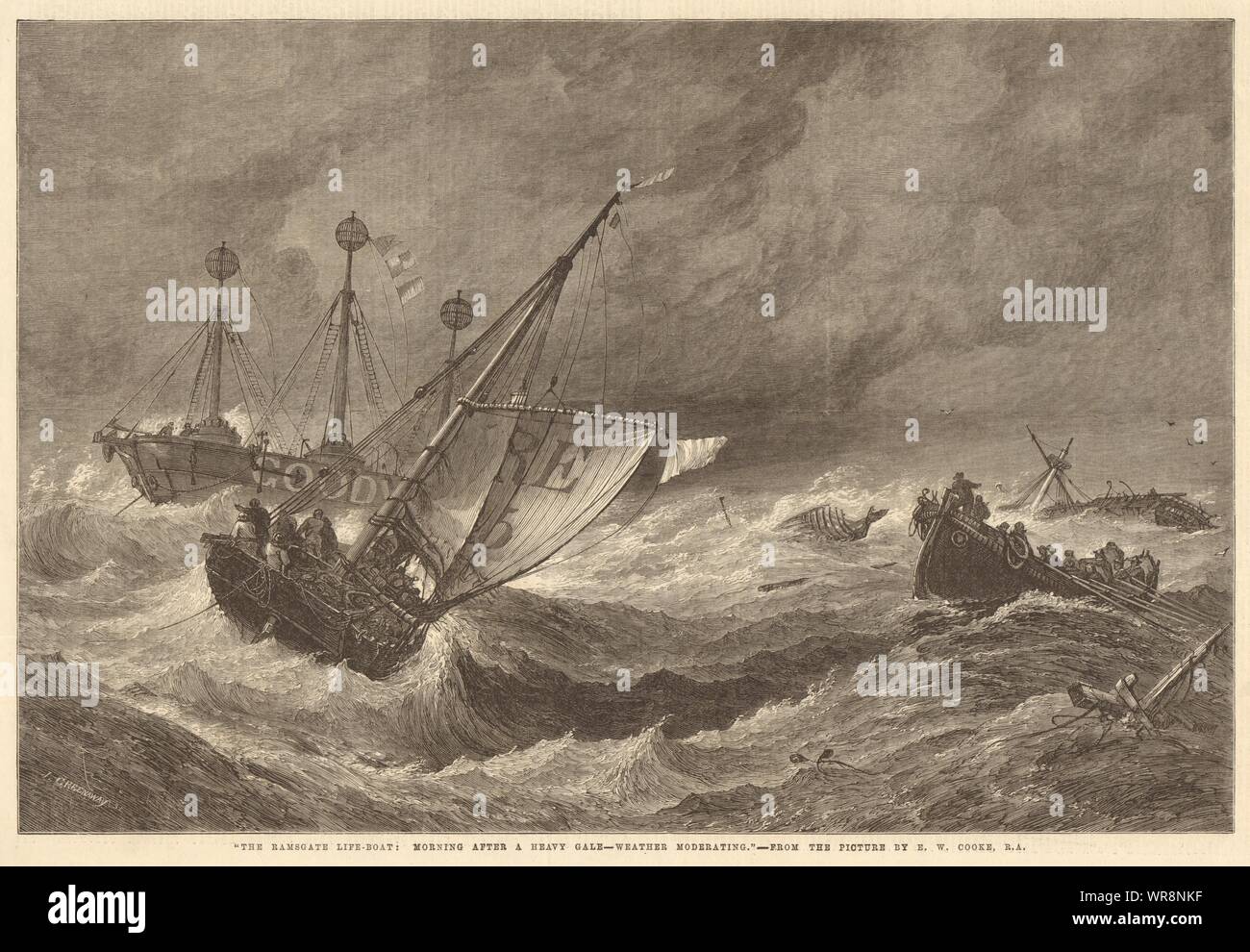 "The Ramsgate life-boat; morning after a heavy gale", by E. W. Cooke ...