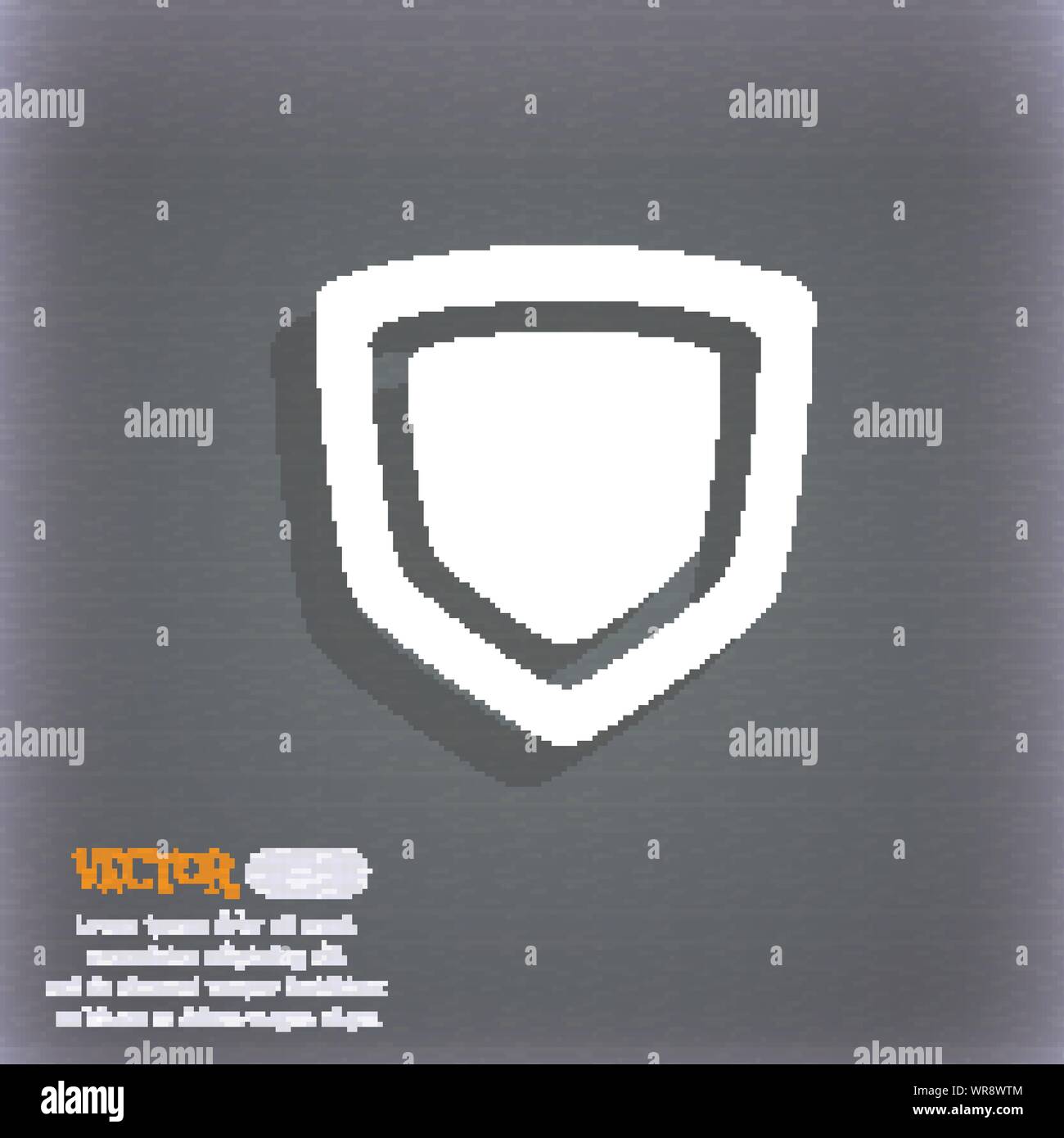 shield icon symbol on the blue-green abstract background with shadow ...