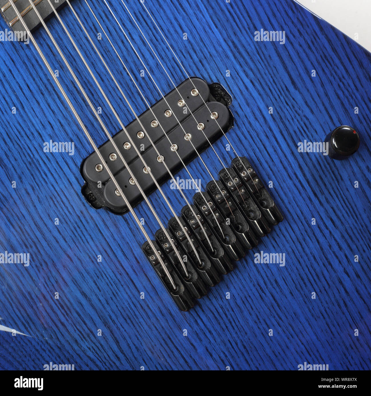 Musical instrument - Fragment 8-string blue electric guitar solid-body ...
