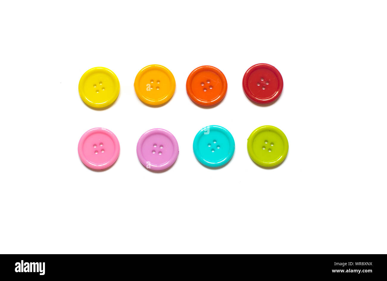 .Various sewing buttons isolated on white background Stock Photo - Alamy
