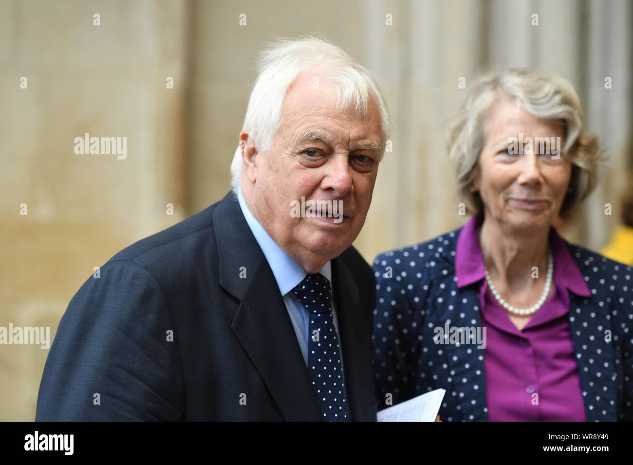 Lord Chris Patten arrives for a Service of Thanksgiving for the life ...