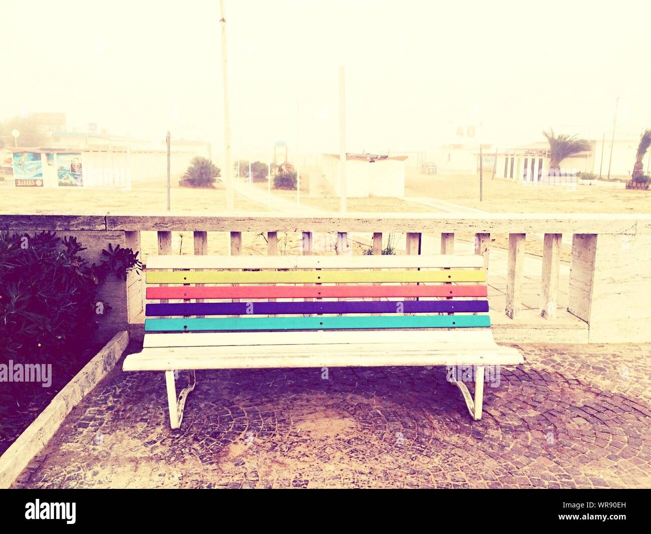 Empty bench clear sky bench hi-res stock photography and images - Alamy