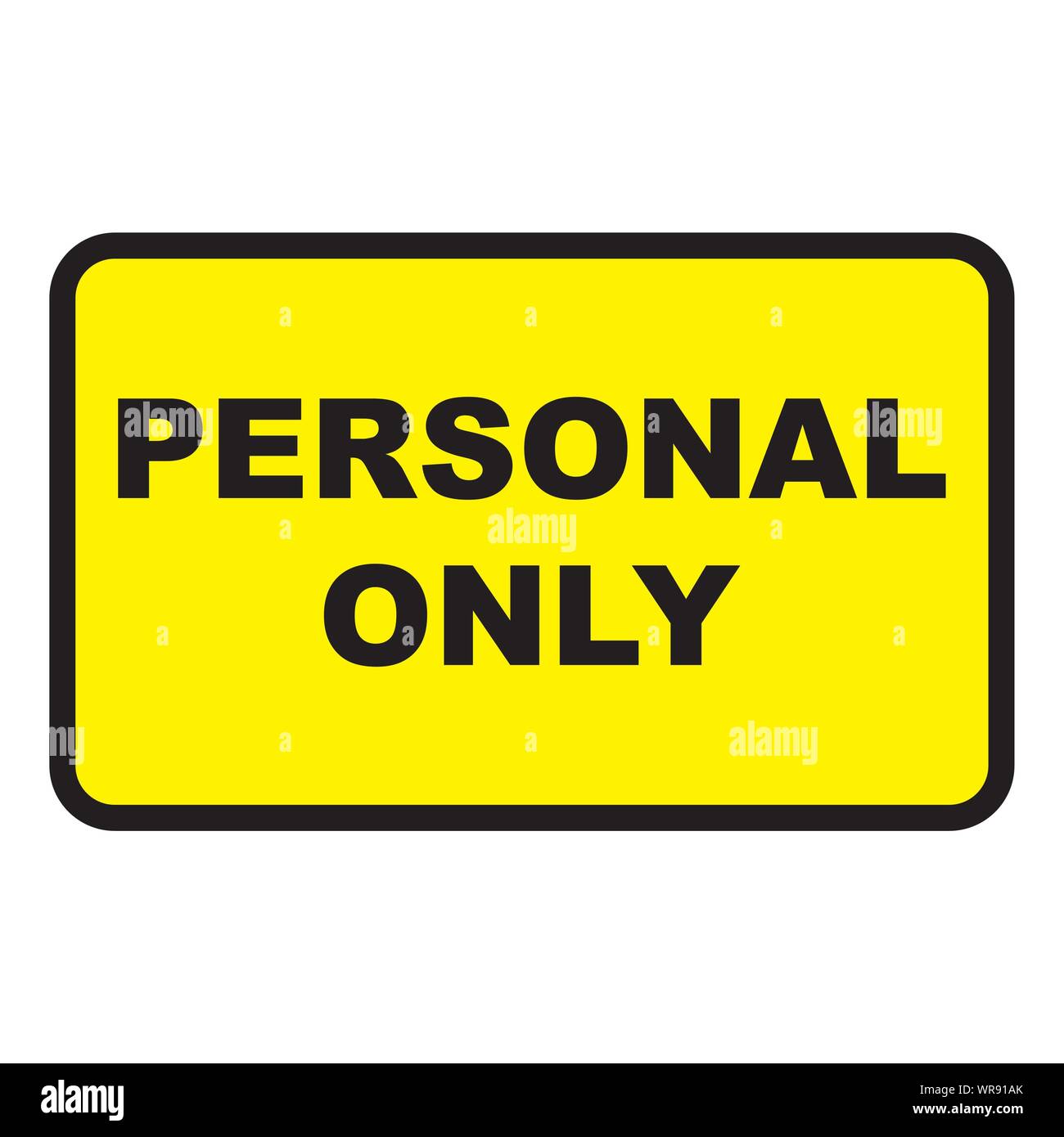 personal only sign vector Stock Vector Image & Art - Alamy