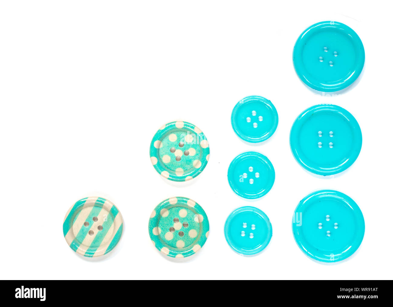 Various blue sewing buttons isolated on white background Stock Photo ...