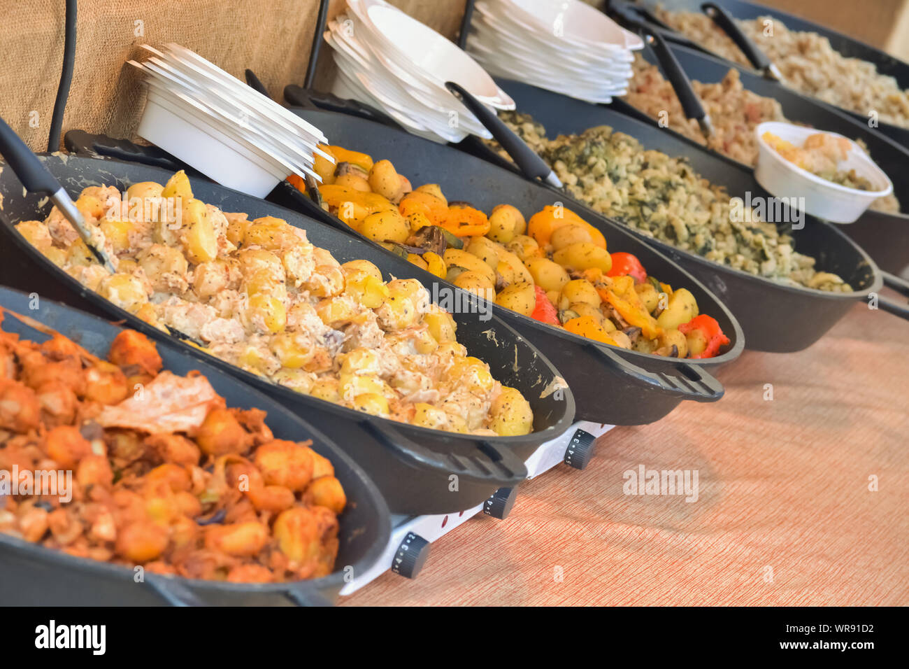Cooked food on the street made of various types of vegetables Stock ...