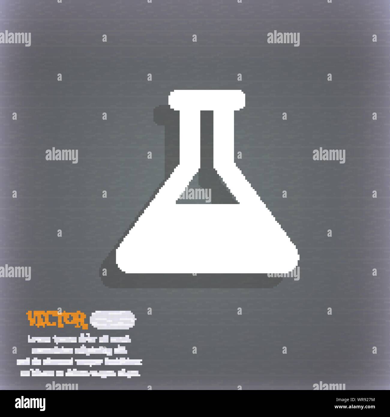 Conical Flask icon symbol on the blue-green abstract background with ...