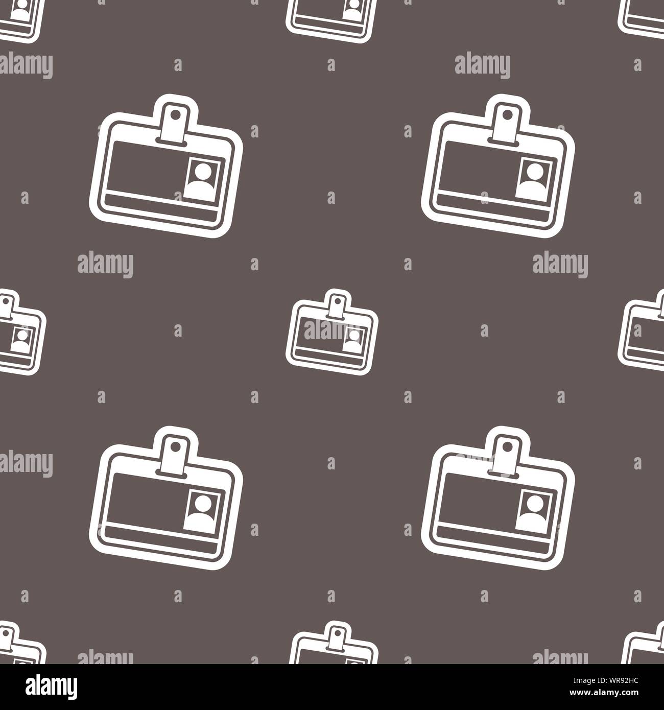 Id card icon sign. Seamless pattern on a gray background. Vector Stock ...