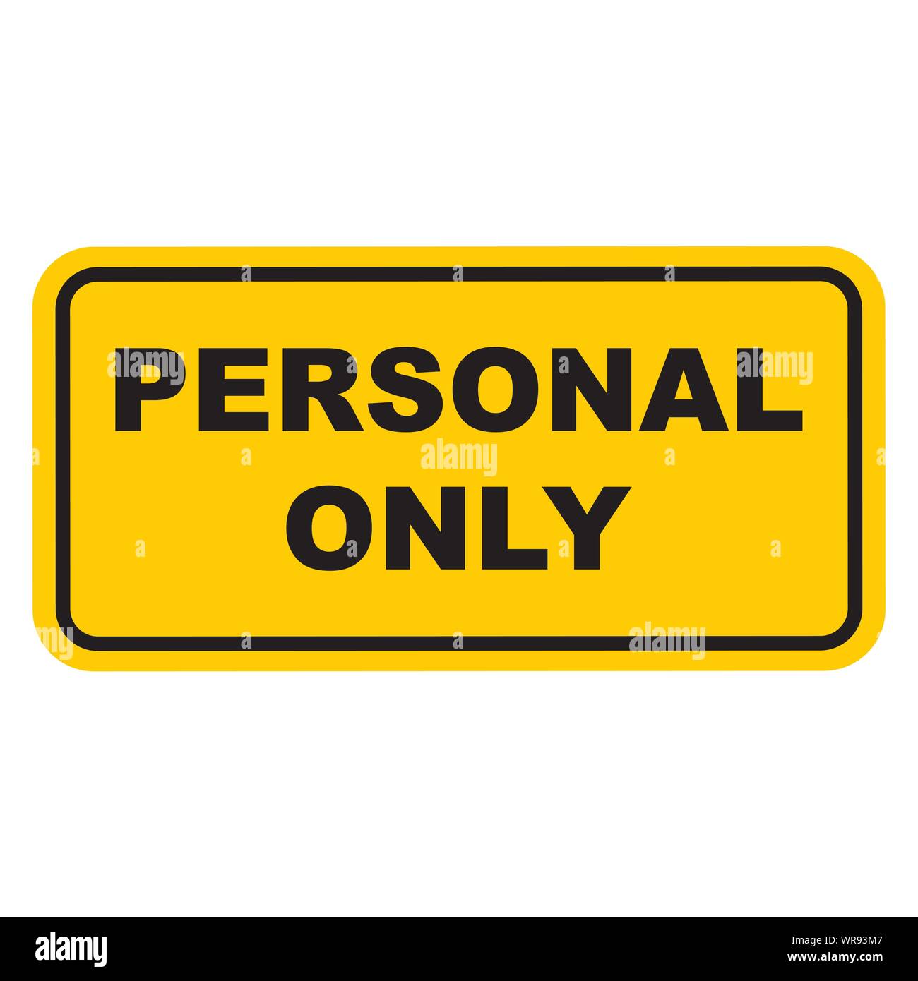 personal only sign vector Stock Vector Image & Art - Alamy