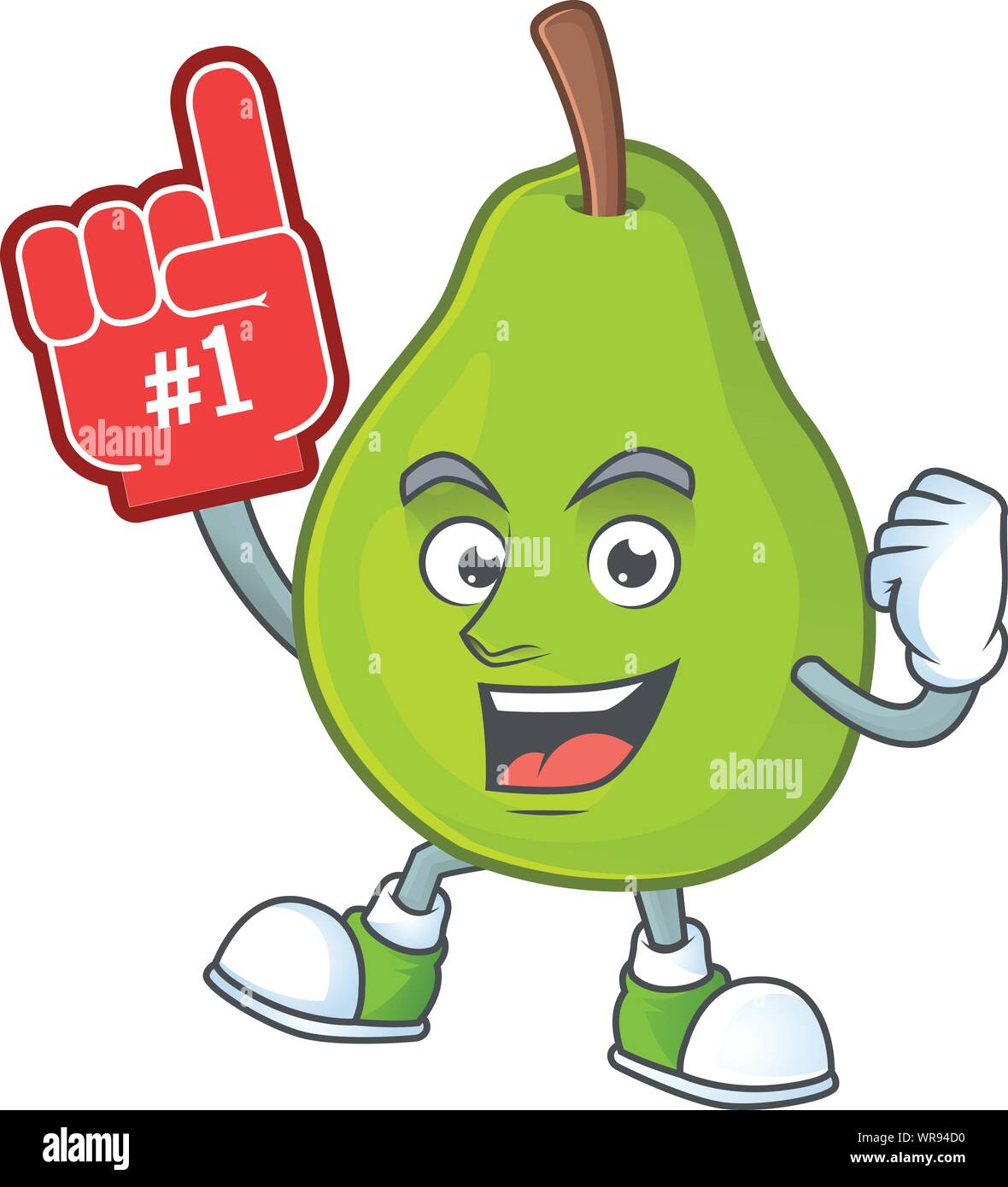 Foam finger green guava cartoon character for dessert healthy Stock ...