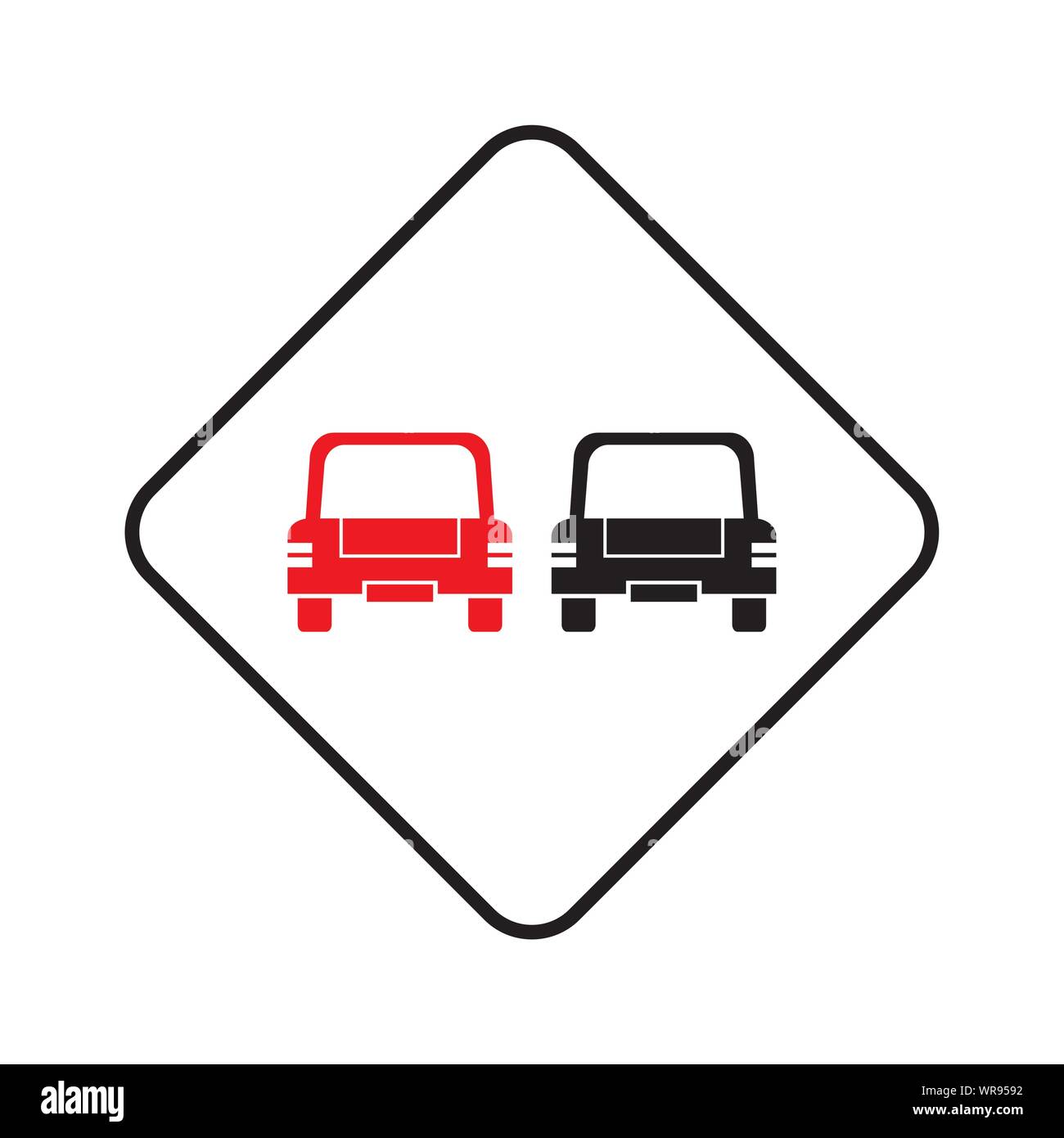 Traffic sign no overtaking Stock Vector Images - Alamy