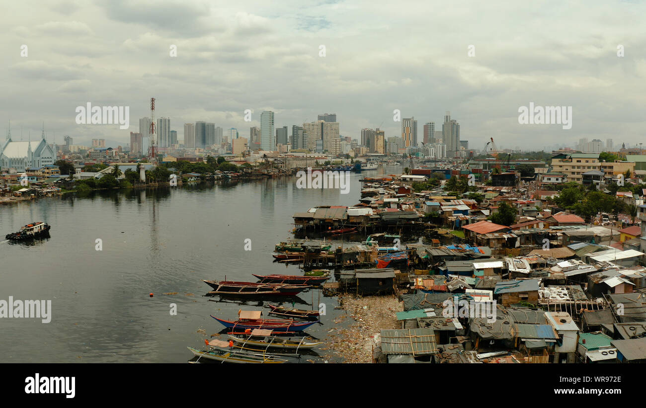 Manila city, the largest metropolis of Asia with skyscrapers and modern ...