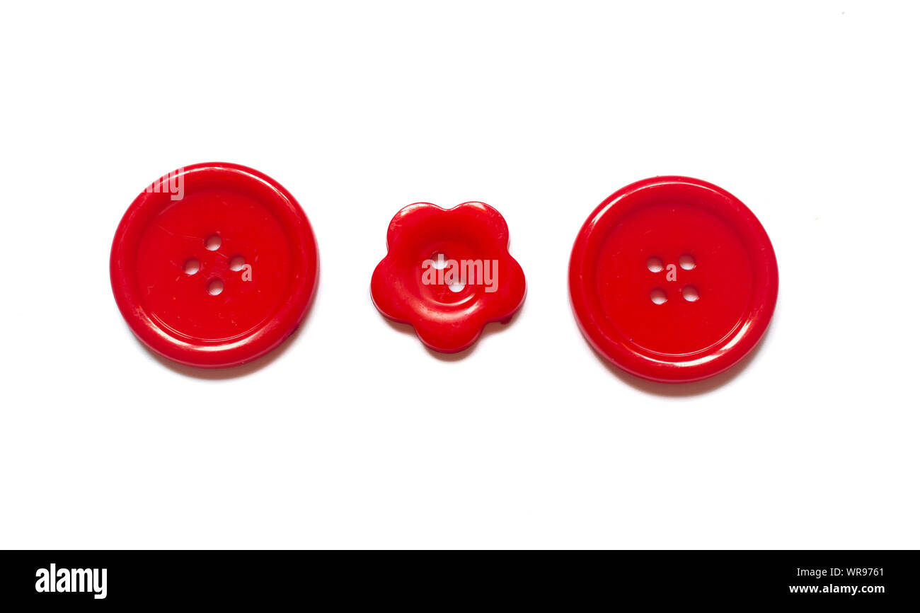 .Various sewing buttons isolated on white background Stock Photo - Alamy