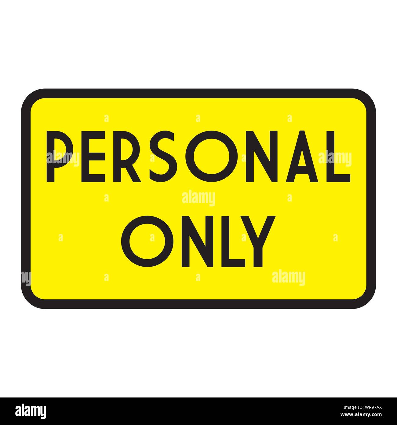 personal only sign vector Stock Vector Image & Art - Alamy