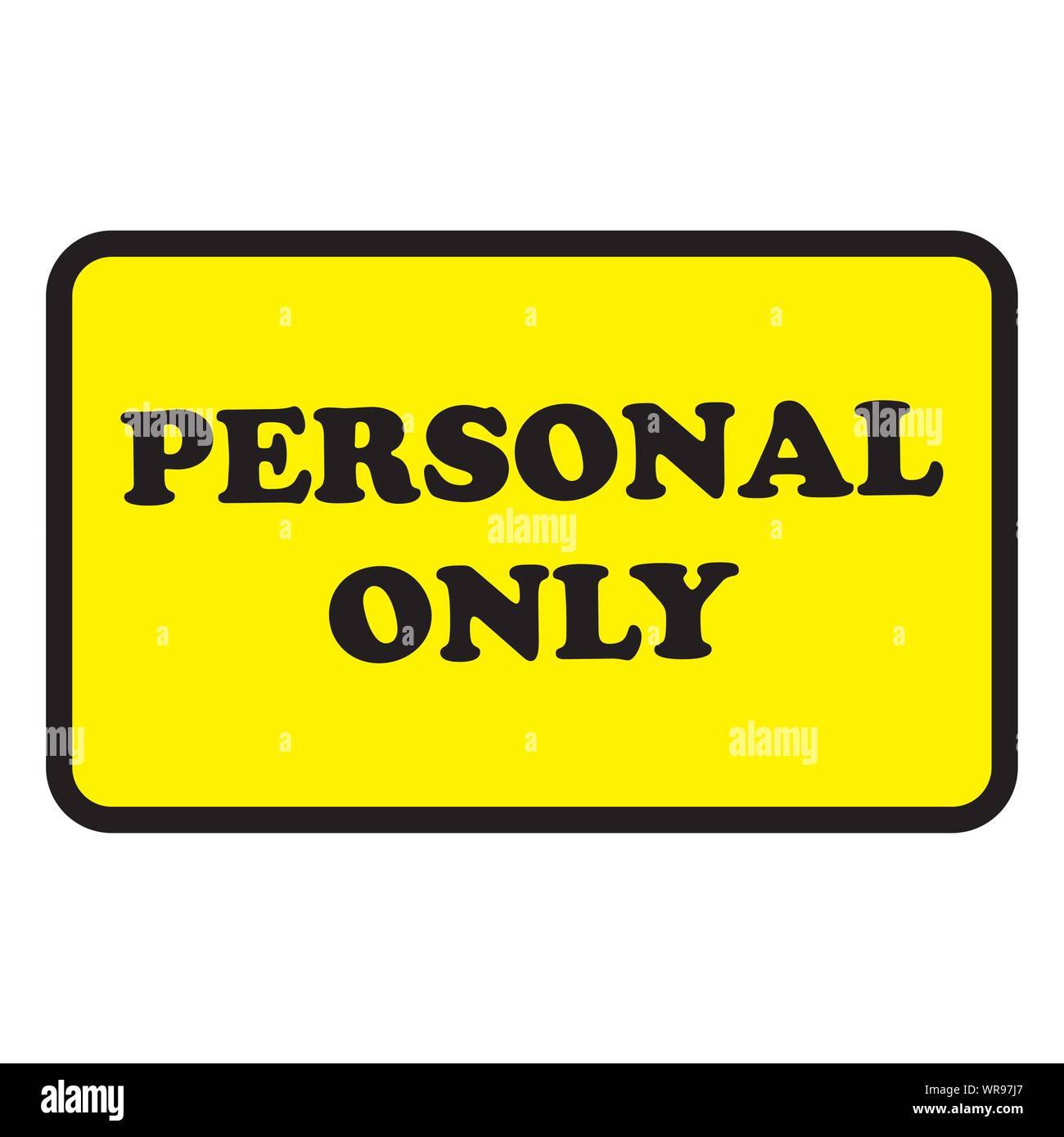 personal only sign vector Stock Vector Image & Art - Alamy