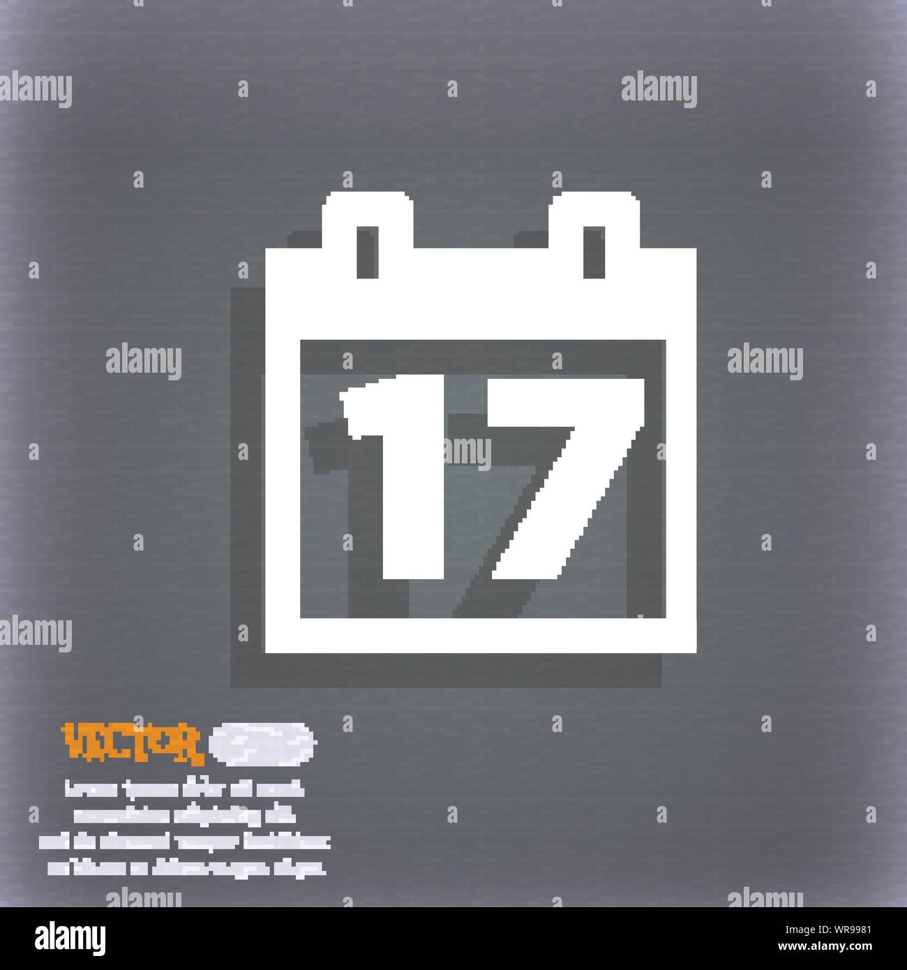 Calendar, Date or event reminder icon symbol on the blue-green abstract ...