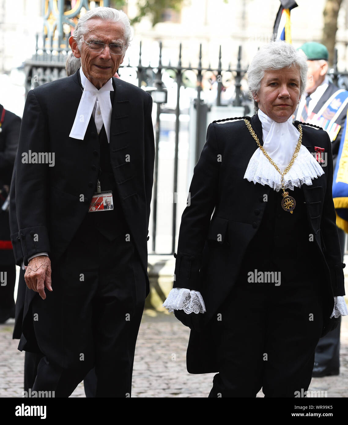 Lord Speaker Lord Fowler and Black Rod Sarah Clarke arrive for a ...