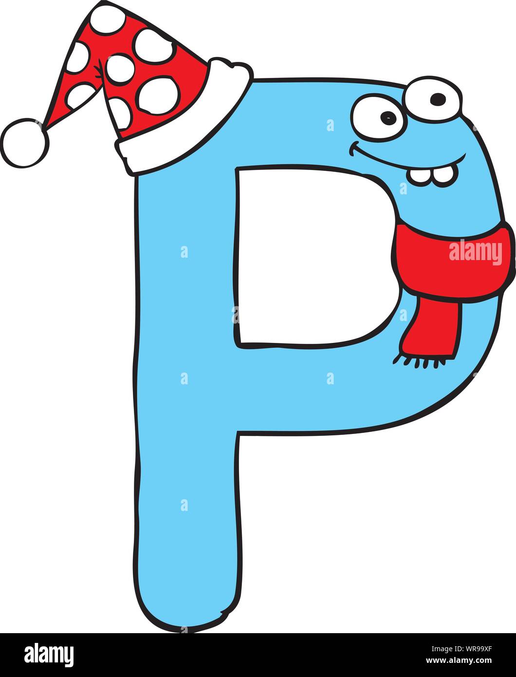 cartoon alphabet illustration christmas concept Stock Vector Image ...
