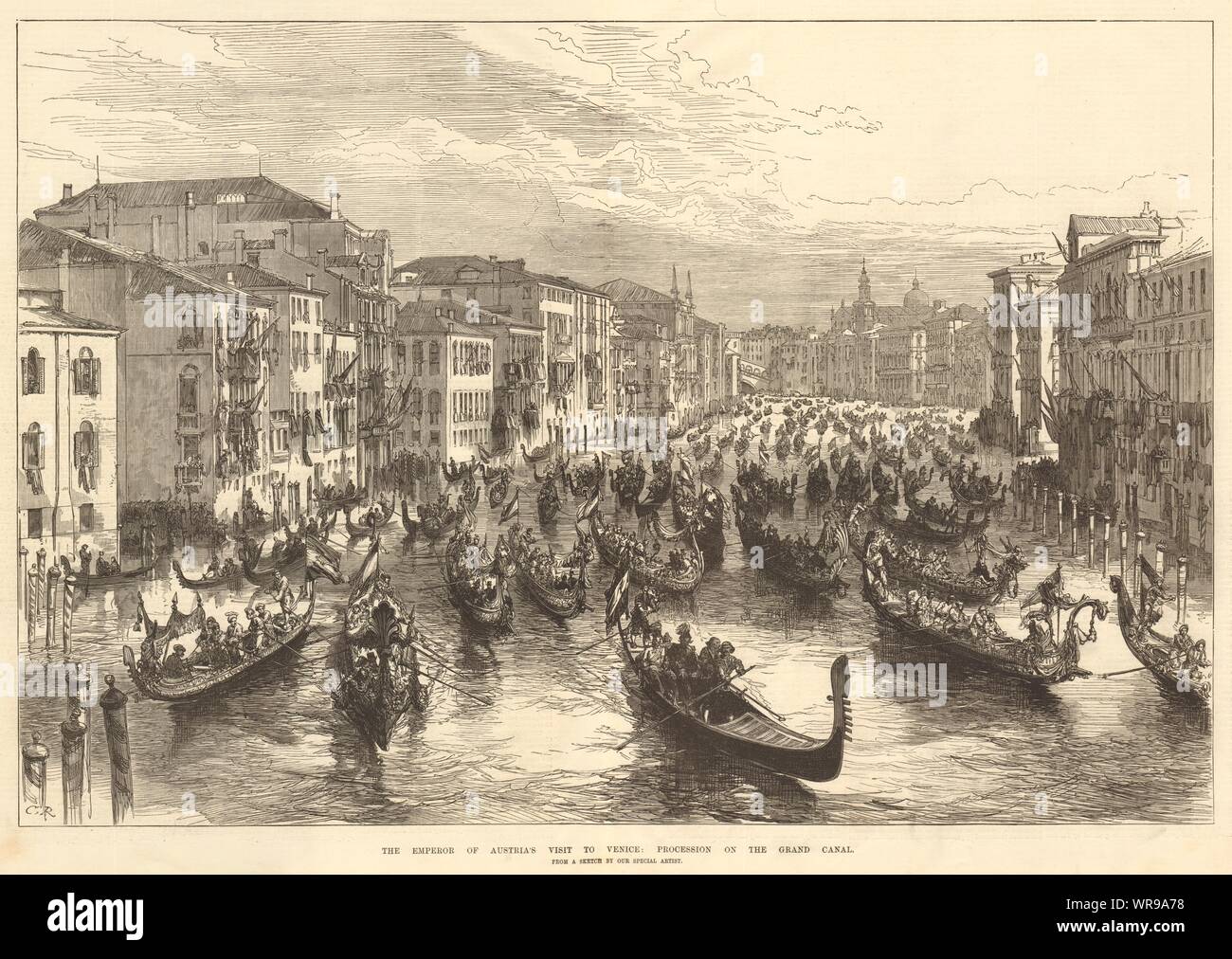 The Emperor of Austria's visit to Venice: procession on the Grand Canal ...