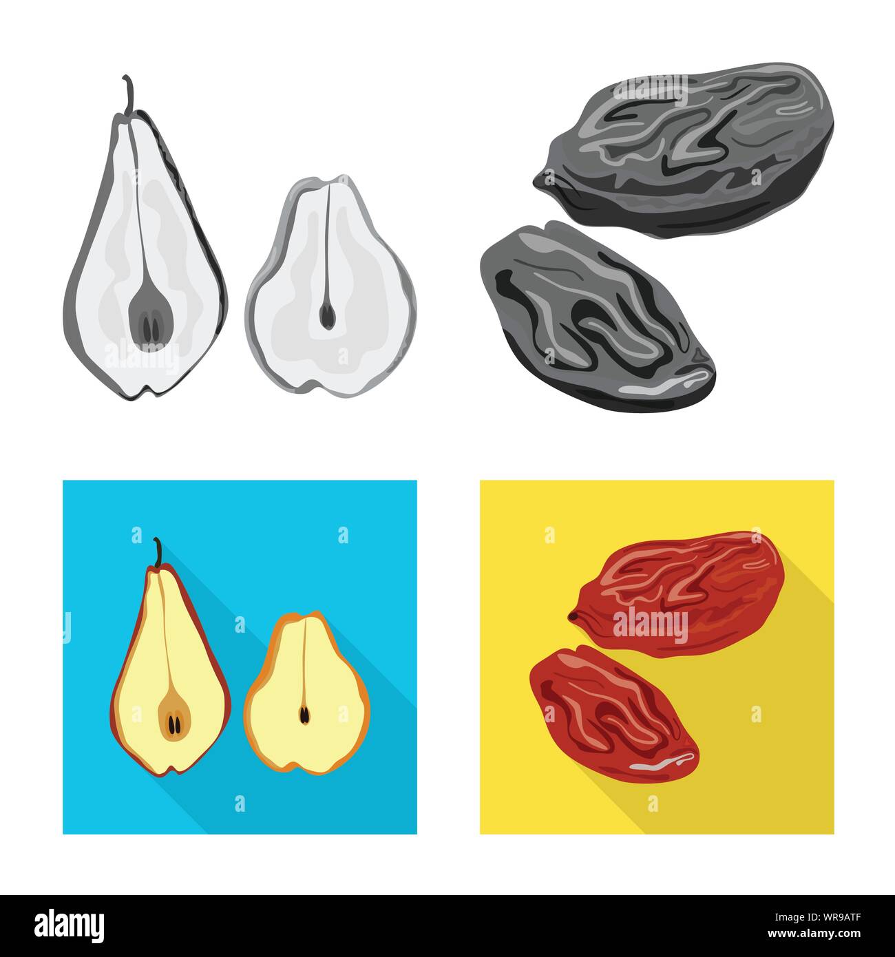 Vector design of food and raw logo. Collection of food and nature stock ...