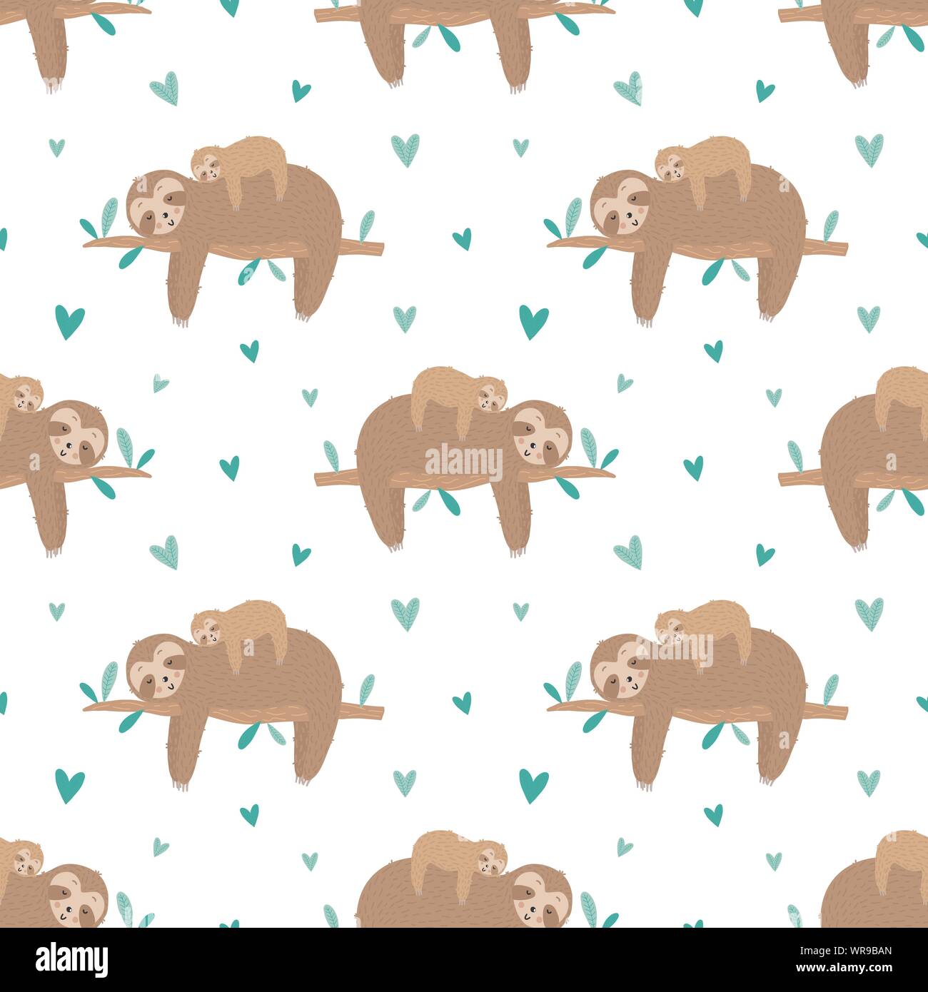 Sloth baby and mother Stock Vector Images - Alamy