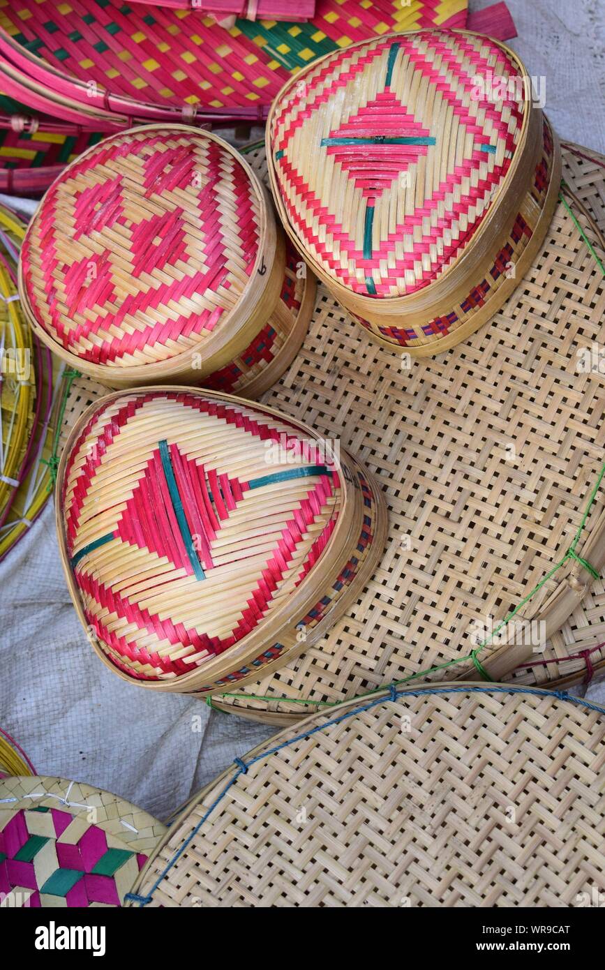 Bamboo and cane made beautiful box Stock Photo - Alamy