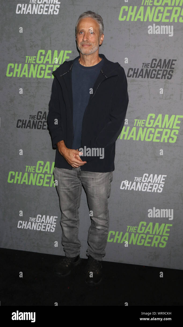 September 09, 2019 Jon Stewart attend the premiere of The Game Changers ...