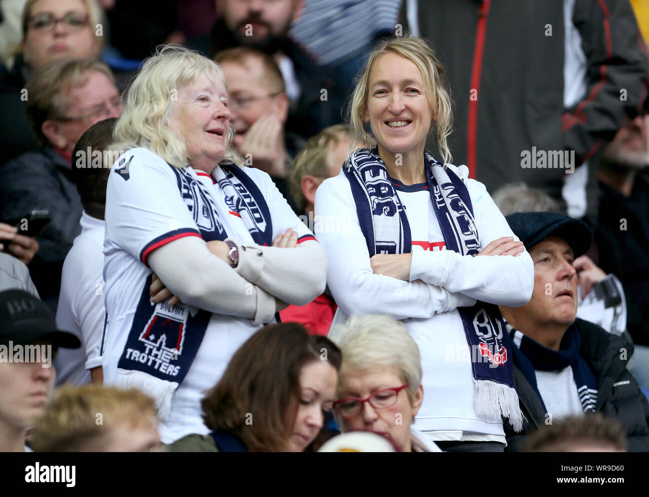 Bolton Wanderers fans in the stands Stock Photo - Alamy