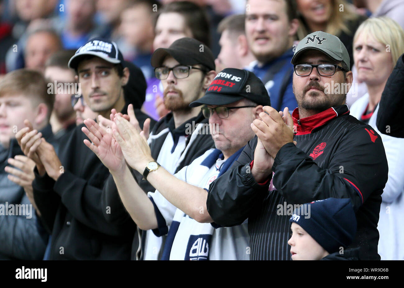 Bolton Wanderers fans in the stands Stock Photo - Alamy