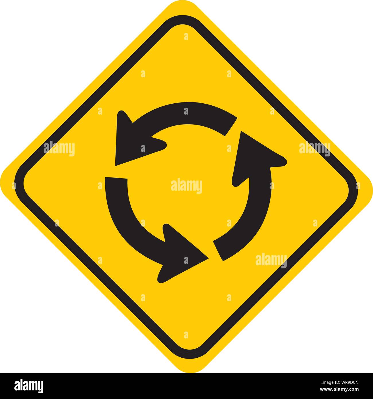 Roundabout sign traffic uk Stock Vector Images - Alamy