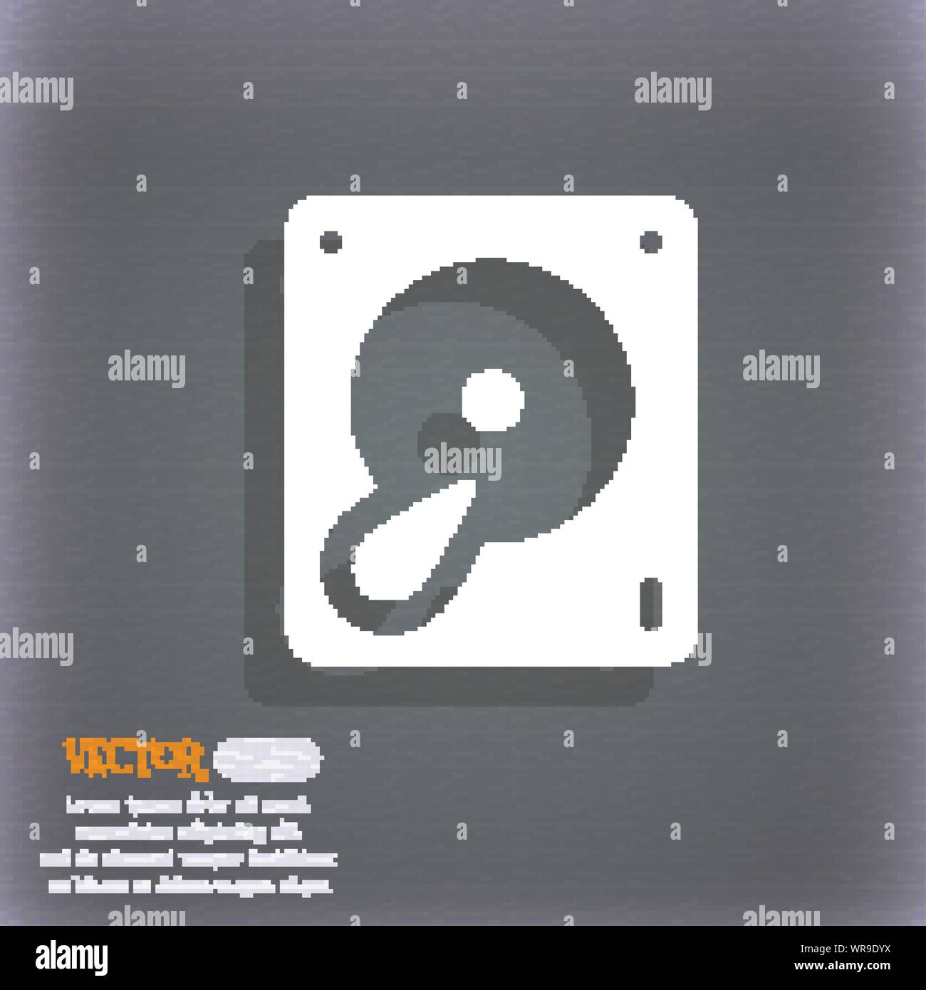 Hard disk and database icon symbol on the blue-green abstract ...