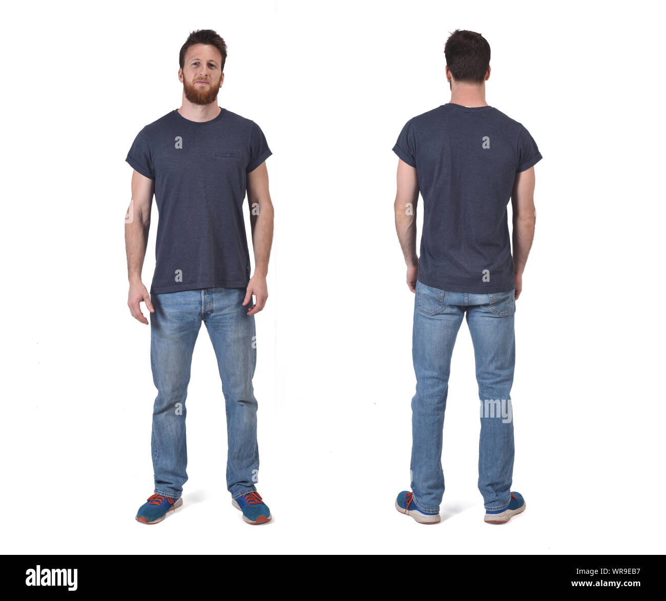 portrait of a man of front and back isolated on white Stock Photo - Alamy