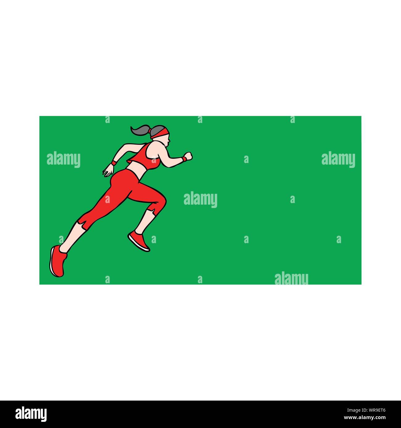 Young lady running woman runner Stock Vector Images - Alamy
