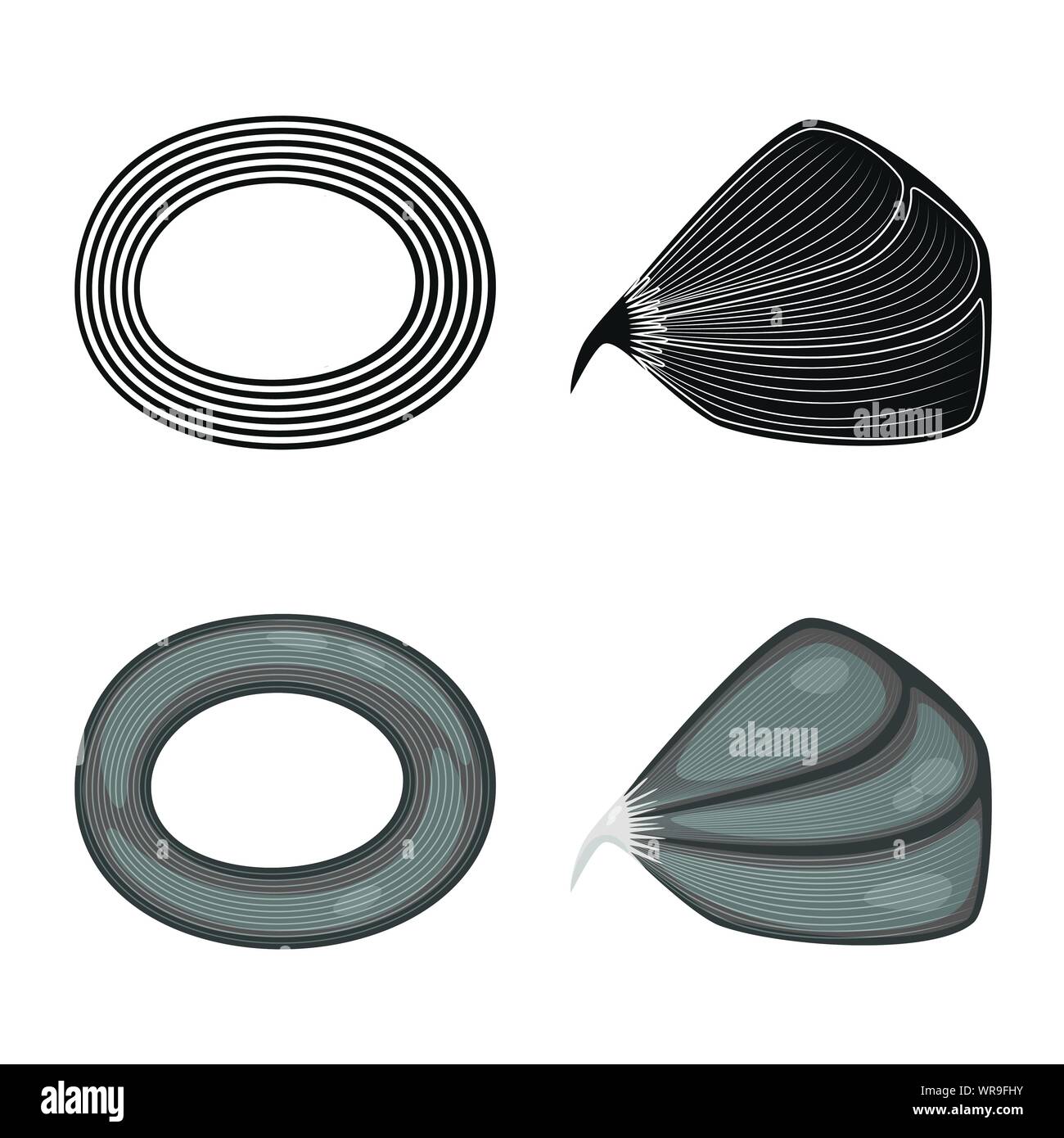 Vector illustration of fiber and muscular sign. Collection of fiber and ...