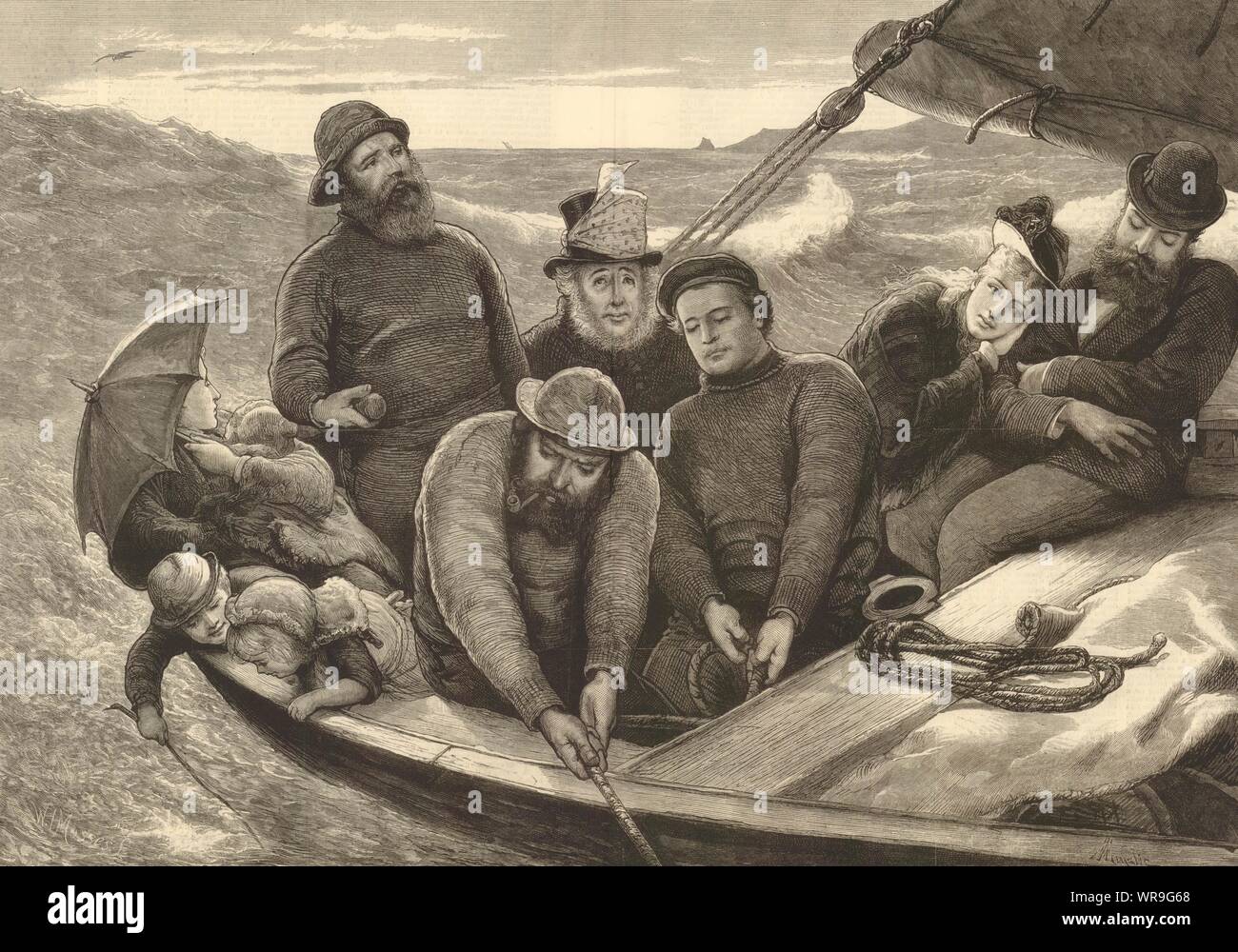 The Whitsuntide Holidays: Life on the ocean wave. Sailing 1880 ILN full ...