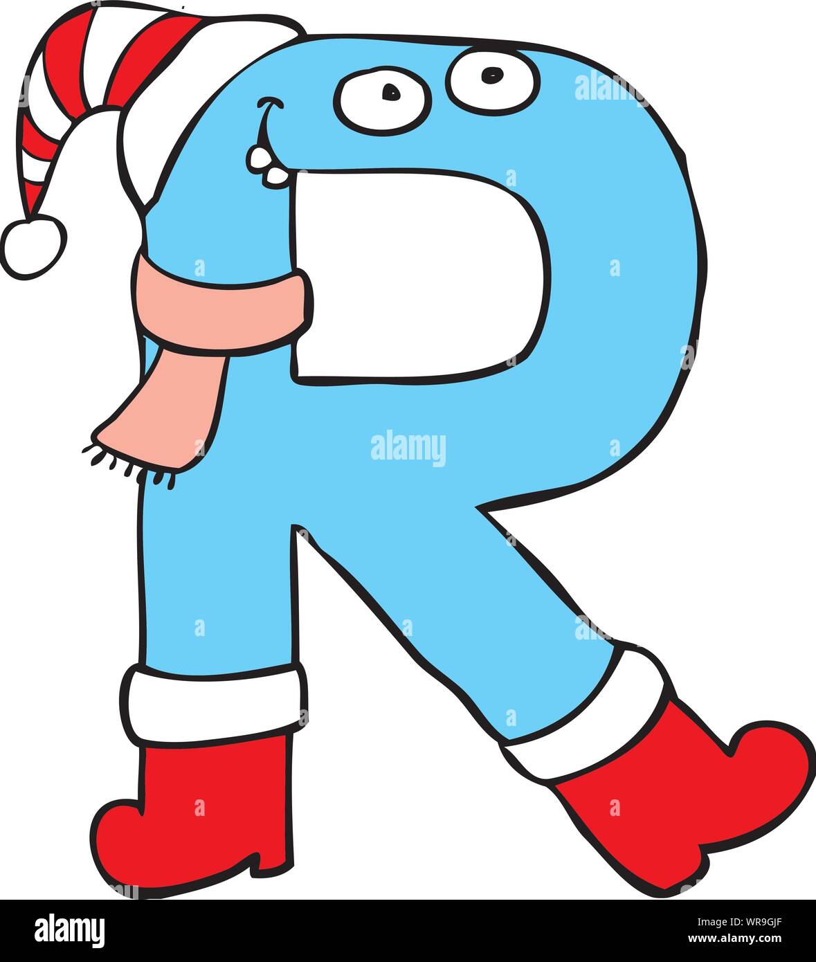 cartoon alphabet illustration christmas concept Stock Vector Image ...