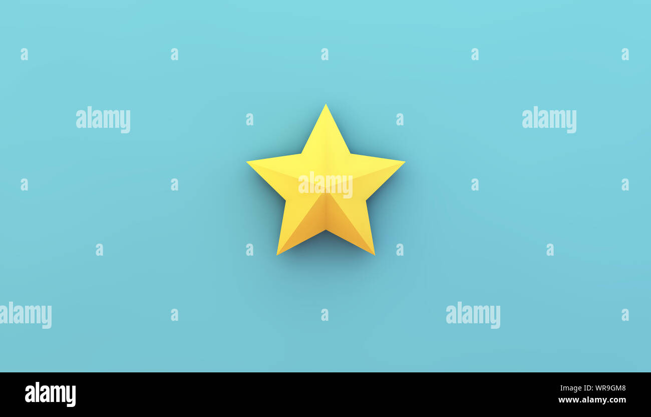 minimal star on blue background 3d rendering Stock Photo - Alamy