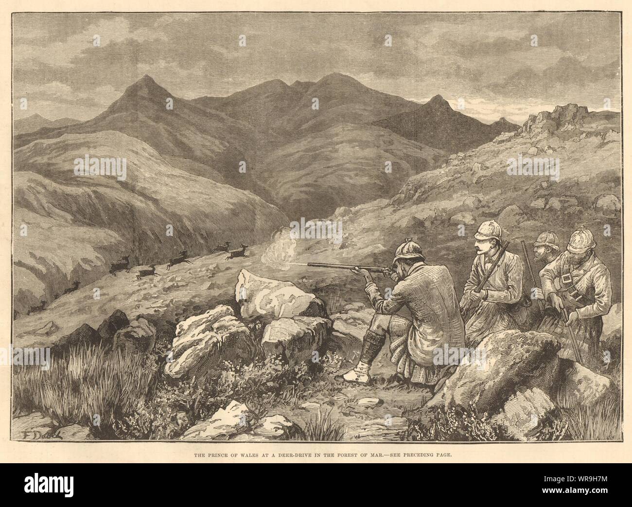Prince of Wales (Edward VII). Deer-drive Forest of Mar. Scotland ...