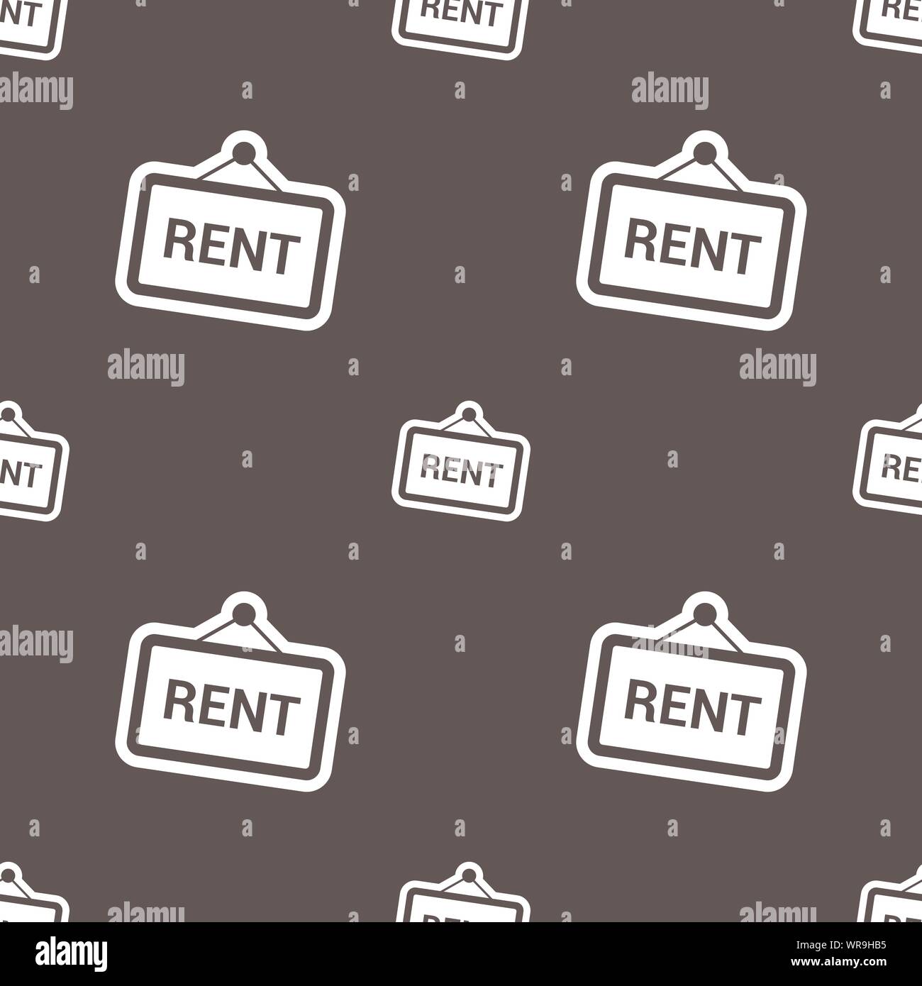 Rent icon sign. Seamless pattern on a gray background. Vector Stock ...