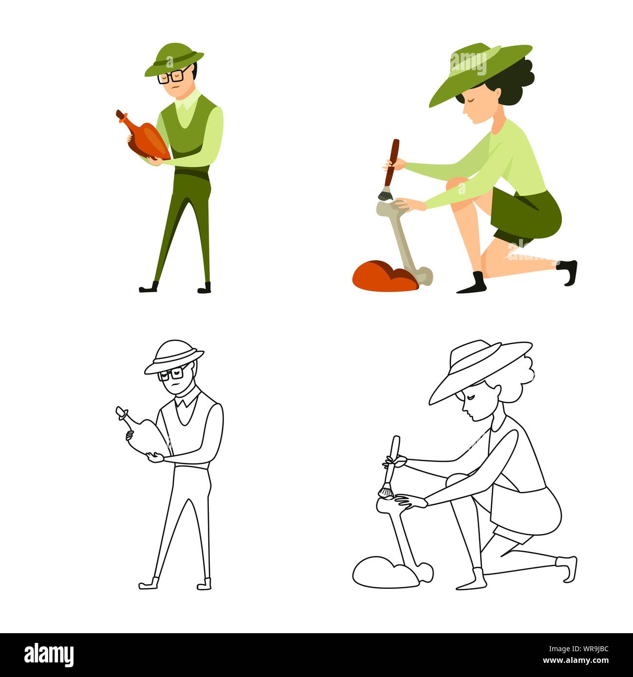 Vector design of story and items symbol. Set of story and attributes ...