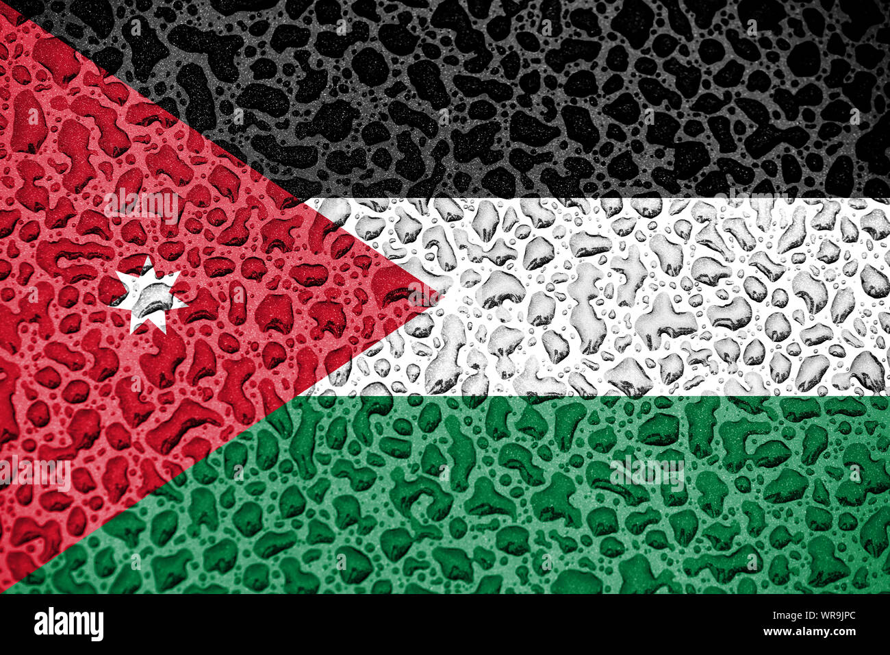 Jordan national flag made of water drops. Background forecast season ...