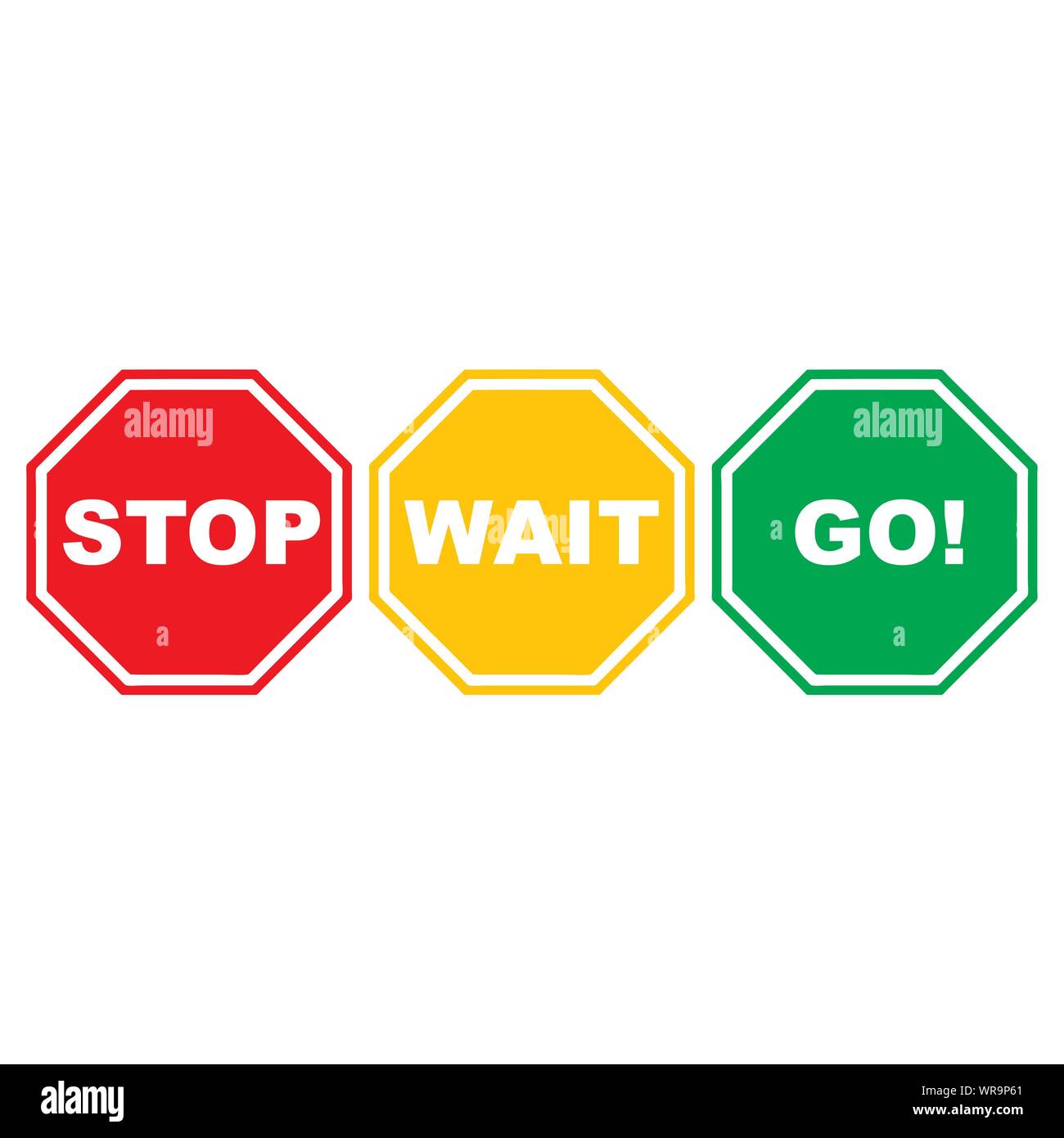 Printable Stop Go Wait Signs
