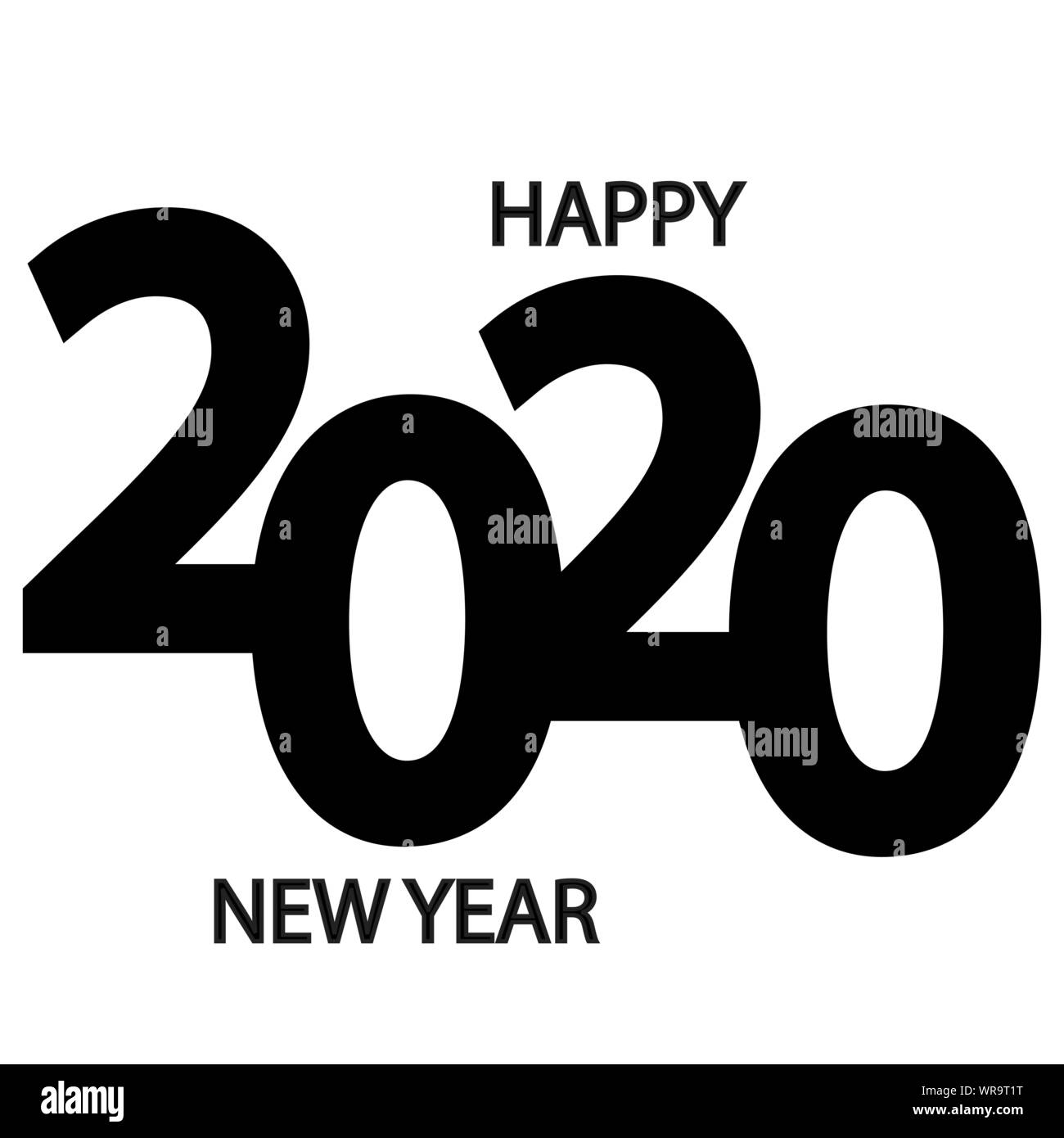 Symbols of the beginning of the new 2020 year. Date Digit Icons on ...