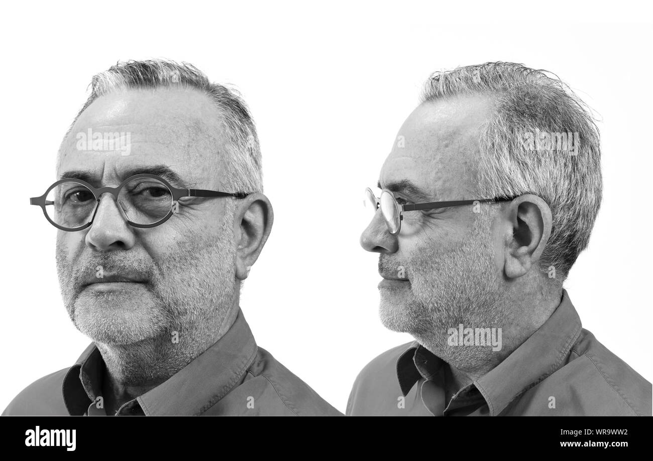 portrait of man front and profile Stock Photo - Alamy