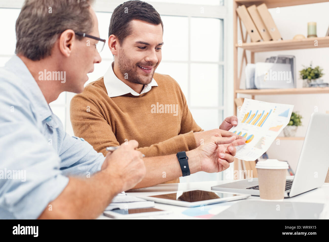 Two business men together in the office Stock Photo - Alamy