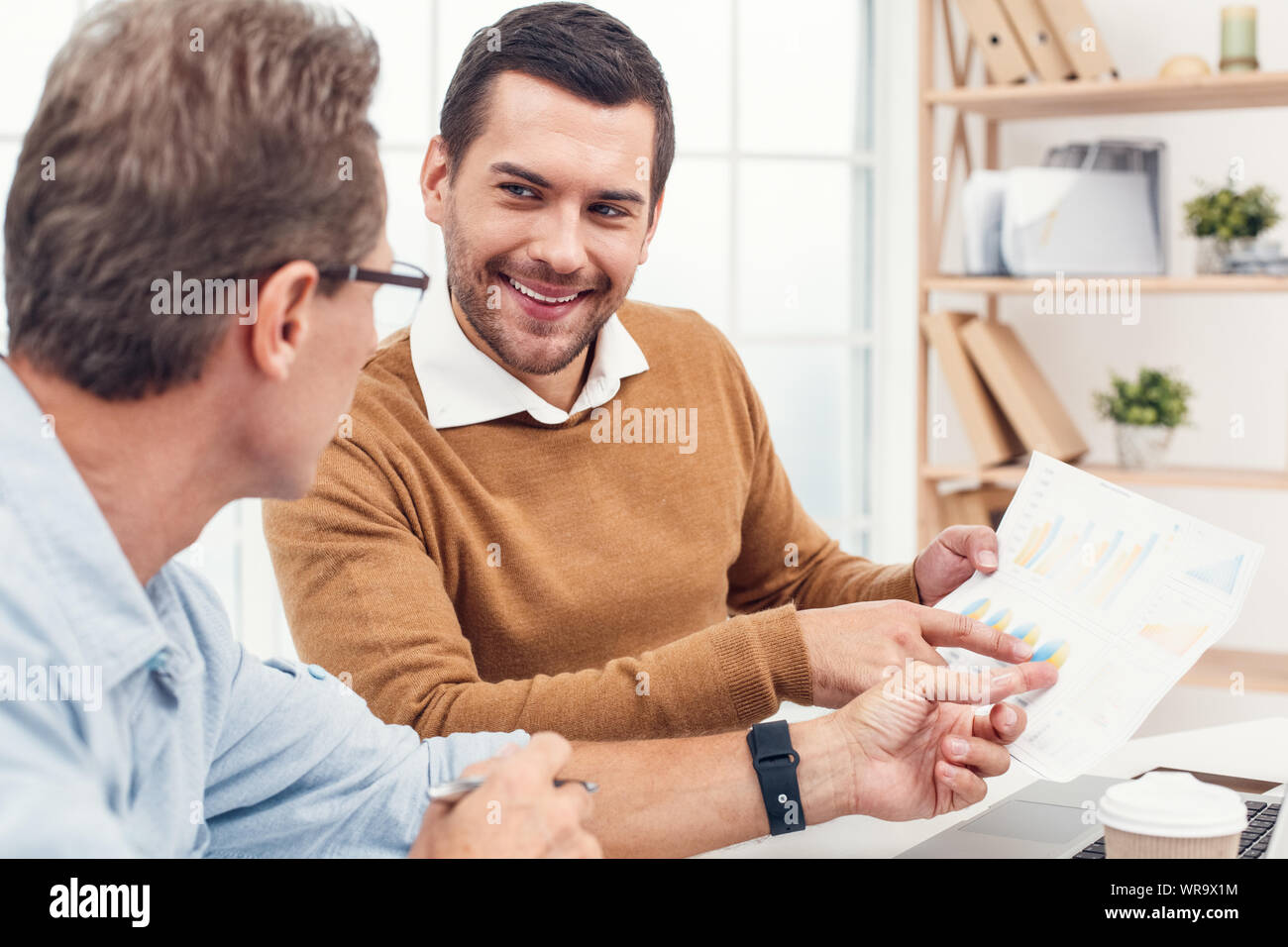 Two business men together in the office Stock Photo - Alamy