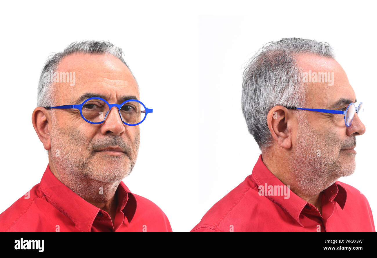 portrait of man front and profile Stock Photo - Alamy
