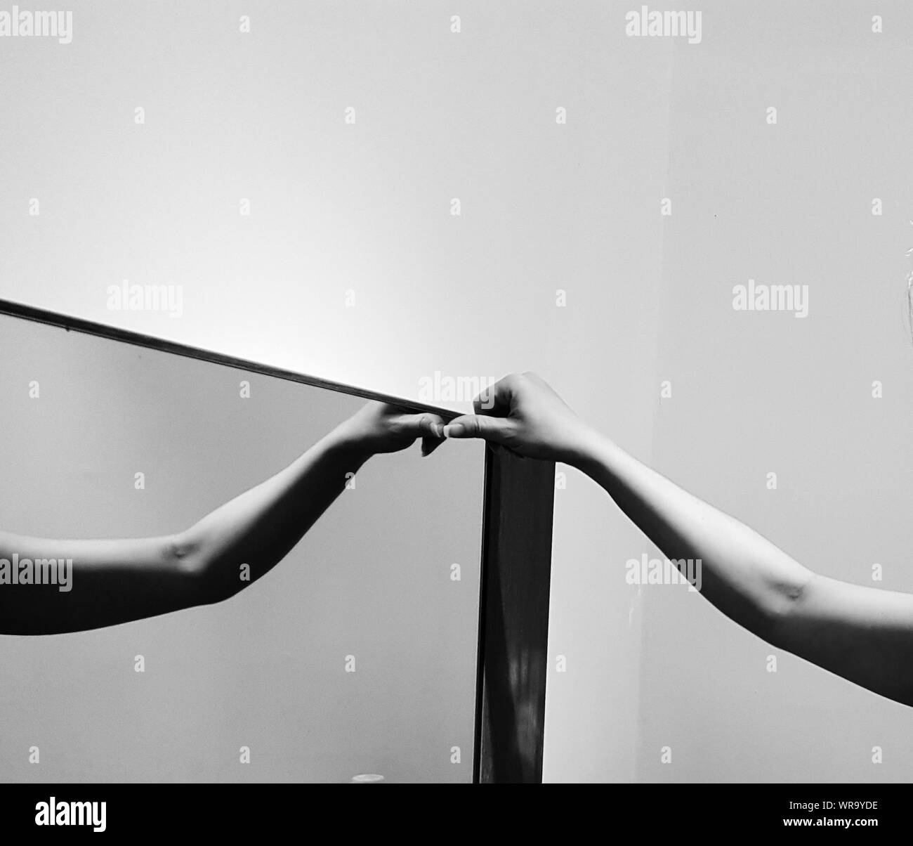 Woman with a hand mirror hi-res stock photography and images - Alamy